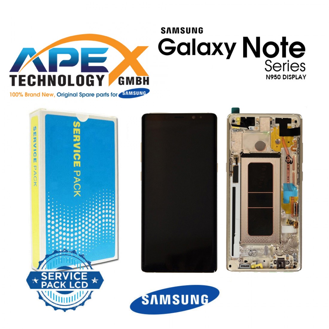 Samsung Galaxy Note 8 (SM-N950F) Lcd Display / Screen + Touch Gold GH97 ...